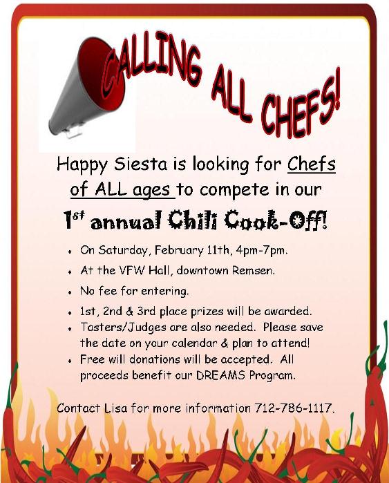 Happy Siesta Chili Cook-Off | City of Remsen, Iowa Official Website